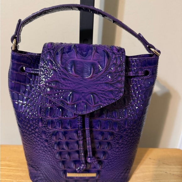 Brahmin | Bags | Brahmin Purple Crocodile Embossed Backpack | Poshmark